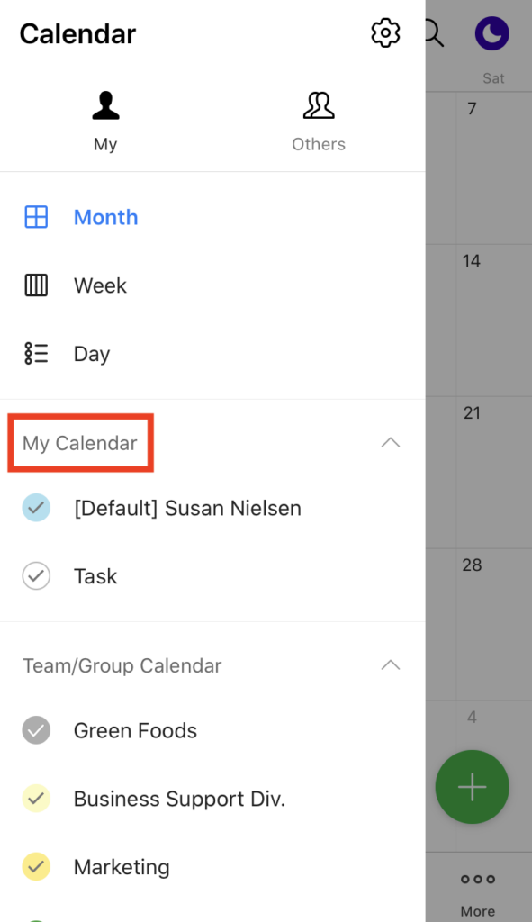 LINE for work: Calendar types - LINE WORKS