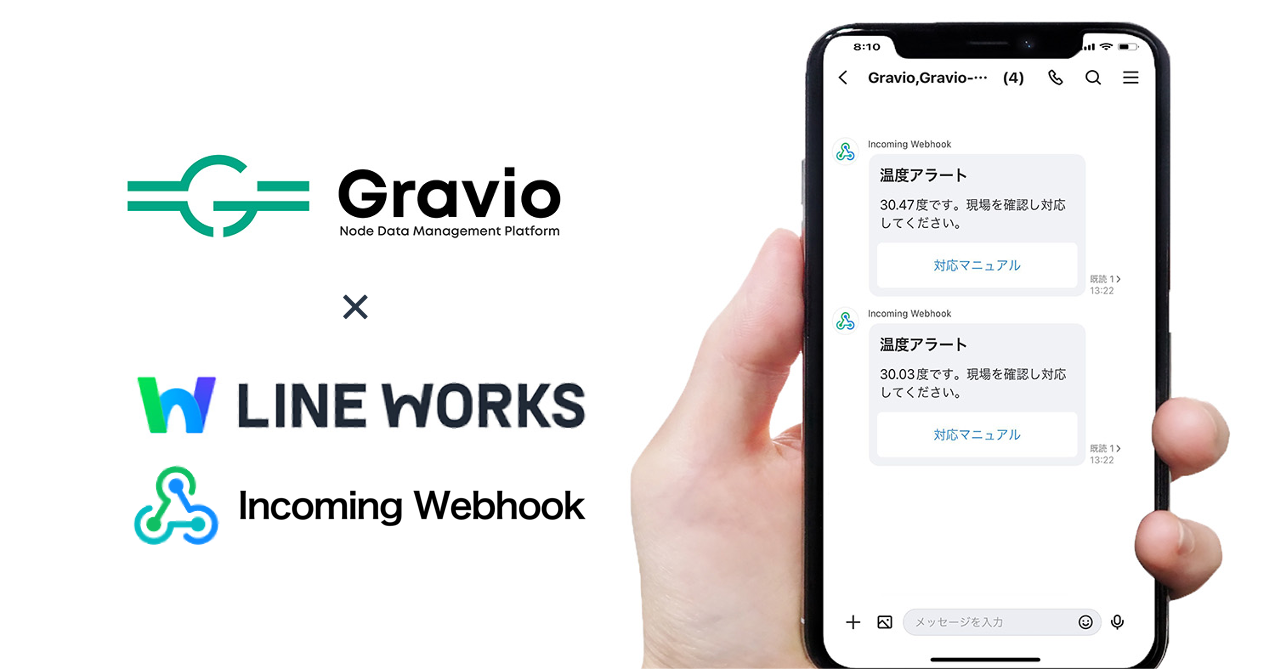 LINE WORKSの「Incoming Webhookアプリ」が「Gravio」と連携開始 - LINE WORKS